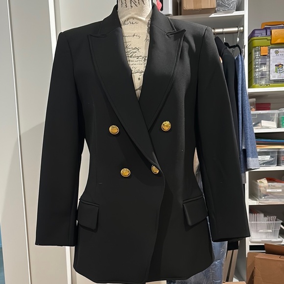 A.L.C. | Jackets & Coats | Alc Black And Gold Doublebreasted Blazer ...